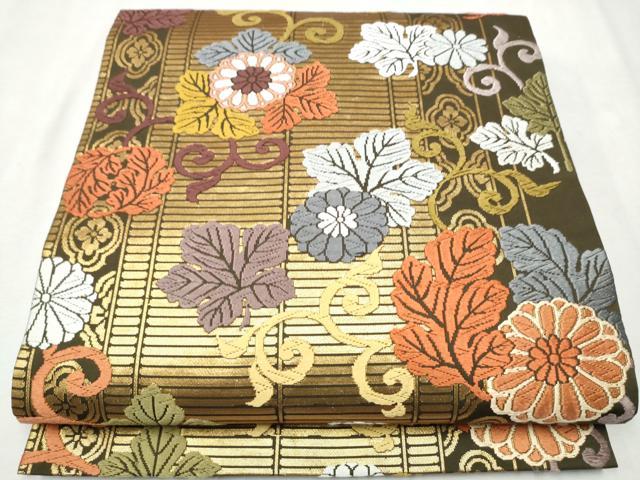 平和屋着物●六通柄袋帯　唐織　能衣典雅錦　金糸　正絹　逸品　CAAW4667hy