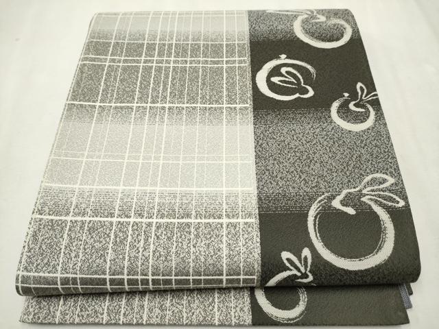 平和屋着物●西陣　大光織物謹製　六通柄袋帯　紹巴織　兎　格子柄　証紙付き　正絹　逸品　CAAW4692hy