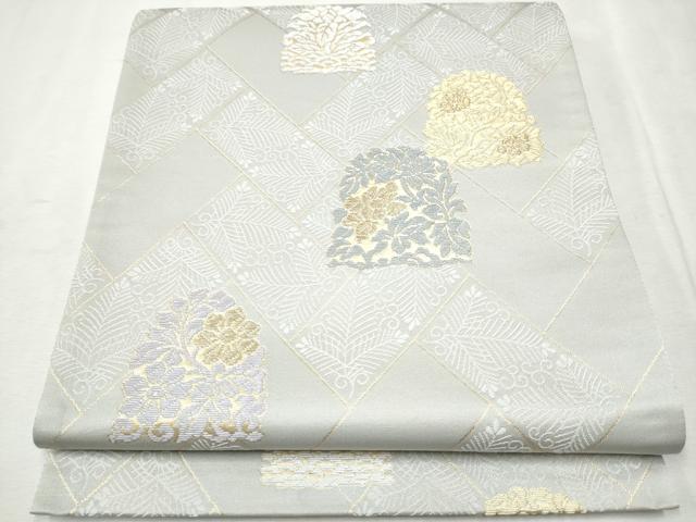 平和屋着物●六通柄袋帯　唐織　吉祥花文　金糸　正絹　逸品　CAAW4794hy