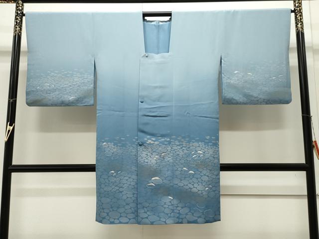 平和屋着物＃道行コート　石畳文　暈し染め　金銀彩　ロング丈　正絹　逸品　CAAW4903dy