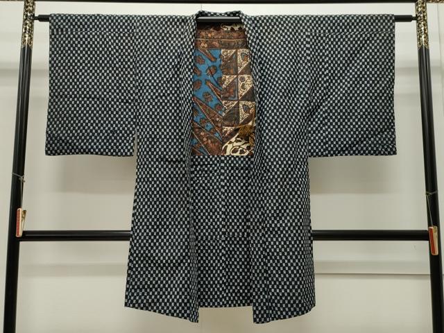 平和屋着物＃男性　久留米絣　綿　長羽織　吉祥文　逸品　CAAW4913dy