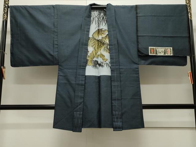 平和屋着物＃男性　本場大島紬　長羽織　100亀甲　総詰め　証紙付き　正絹　逸品　未使用　CAAW4942dy