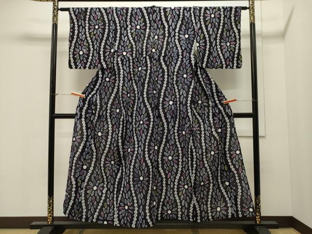 平和屋着物∴夏物　浴衣　有松鳴海絞り　立涌花文　綿　逸品　CAAW5031dy