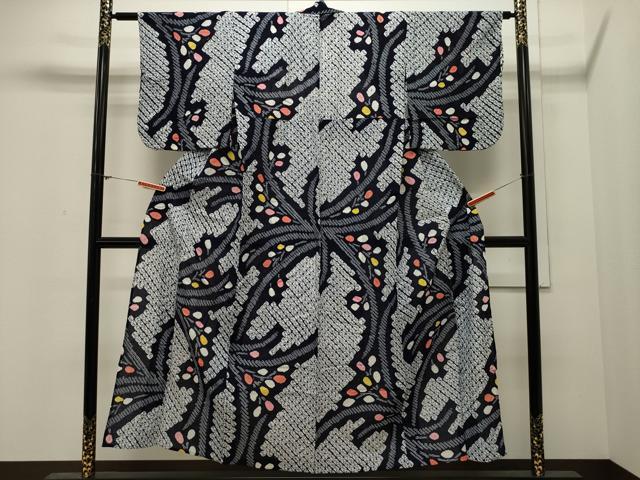 平和屋着物∴夏物　浴衣　有松鳴海絞り　草木文　綿　逸品　CAAW5086dy