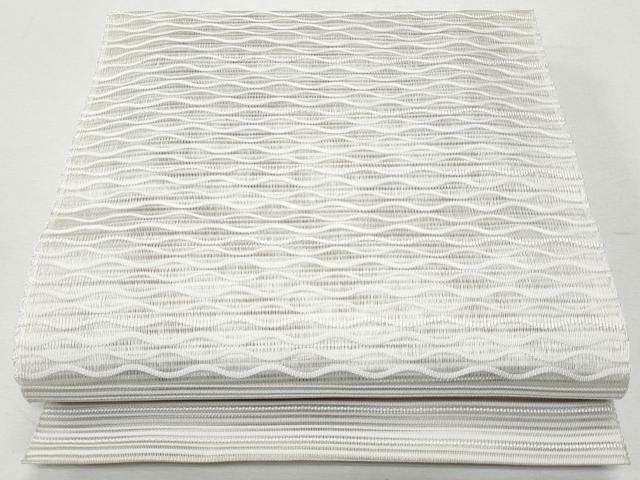 平和屋着物＊夏物　八寸名古屋帯　絽綴れ　霞文　砂色　正絹　逸品　CAAW5485fb