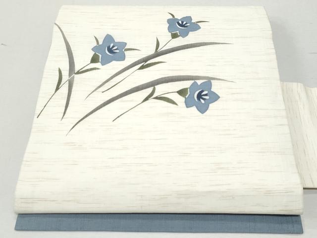 平和屋着物＊夏物　九寸名古屋帯　桔梗　麻　逸品　CAAW5495fb