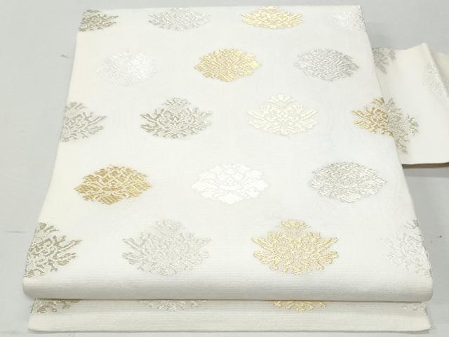 平和屋着物＊夏物　九寸名古屋帯　唐織　舞花文　金銀糸　正絹　逸品　CAAW5502fb