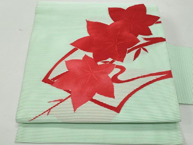 平和屋着物＊夏物　八寸名古屋帯　絽綴れ　楓　正絹　逸品　CAAW5517fb