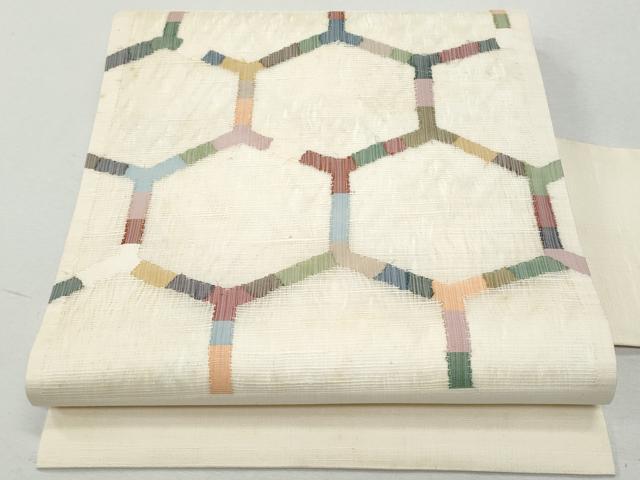 平和屋着物＊夏物　九寸名古屋帯　亀甲文　正絹　逸品　CAAW5518fb