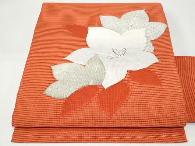 平和屋着物＊夏物　八寸名古屋帯　絽綴れ　桔梗　金銀糸　名古屋仕立て　正絹　逸品　CAAW5597fb