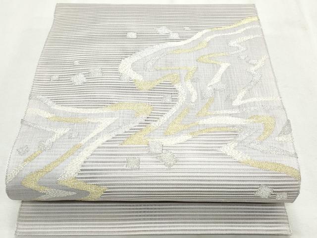 平和屋着物○塩瀬 九寸名古屋帯 枝松葉文 正絹 逸品 CAAV7018hy 平和