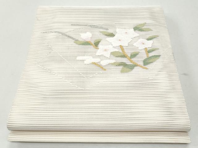 平和屋着物＊夏物　八寸名古屋帯　絽綴れ　地紙重ね桔梗文　金銀糸　正絹　逸品　CAAW6874fb