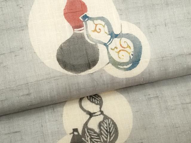 平和屋着物＊夏物 九寸名古屋帯 型染め 瓢箪 麻 逸品 CAAW6901fbの通販