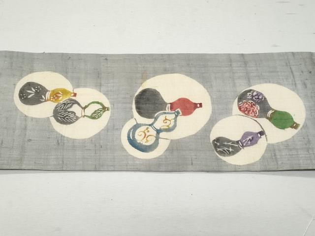 平和屋着物＊夏物 九寸名古屋帯 型染め 瓢箪 麻 逸品 CAAW6901fbの通販