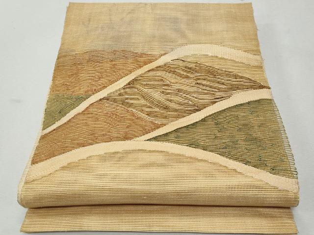 平和屋着物＊夏物　八寸名古屋帯　抽象文　正絹　逸品　CAAW6922fb