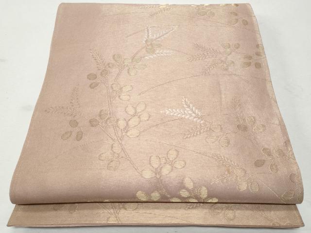 平和屋着物＊夏物　六通柄袋帯　枝葉文　金銀糸　正絹　逸品　CAAW6931fb