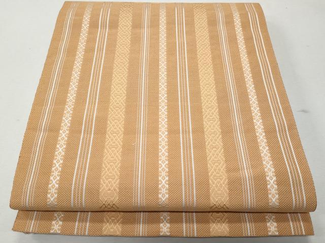 平和屋着物＊夏物　本場筑前博多織　八寸名古屋帯　紗献上　狐色　正絹　逸品　CAAW6943fb