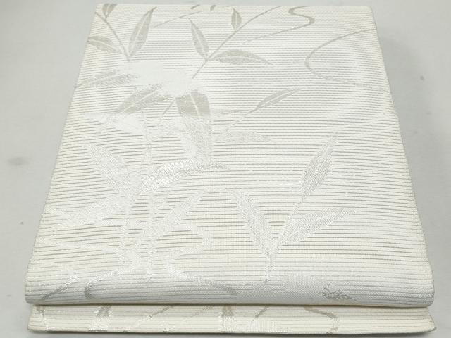 平和屋着物＊夏物　六通柄袋帯　枝葉文　銀糸　正絹　逸品　CAAW6950fb