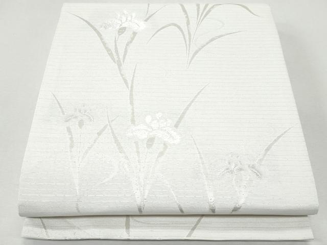 平和屋着物＊夏物　六通柄袋帯　杜若　銀糸　未使用　CAAW6975fb