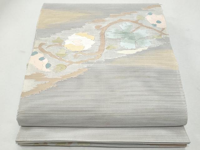 平和屋着物＊夏物　太鼓柄袋帯　絽綴れ　花唐草文　正絹　逸品　CAAW6979fb