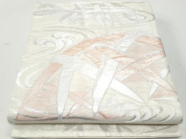 平和屋着物＊夏物　六通柄袋帯　籬流水文　銀糸　正絹　逸品　CAAW6985fb