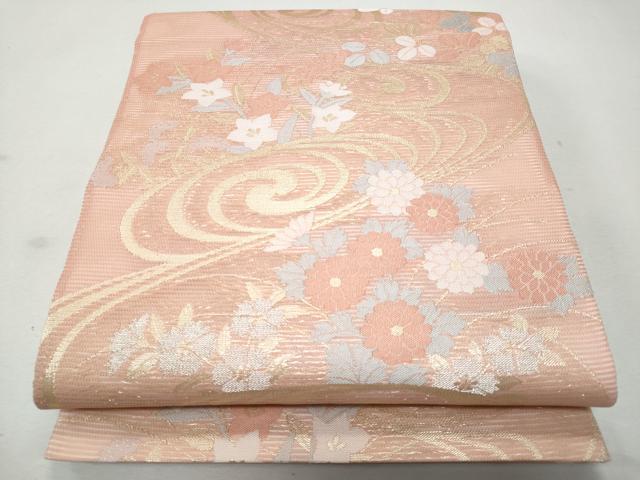 平和屋着物＊夏物　六通柄袋帯　流水枝花文　金銀糸　やまと誂製　正絹　逸品　CAAW6994fb