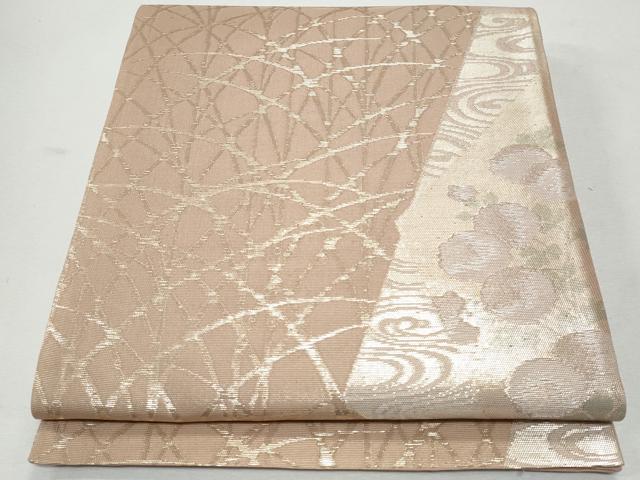 平和屋着物＊夏物　六通柄袋帯　流水花文　金銀糸　正絹　逸品　未使用　CAAW6999fb