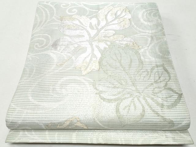 平和屋着物＊夏物　アンティーク　大正ロマン　丸帯　枝葉文　金銀糸　正絹　逸品　CAAW7012fb