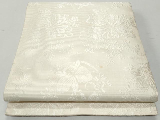 平和屋着物＊夏物　アンティーク　大正ロマン　丸帯　草花文　引き抜き帯　正絹　逸品　CAAW7013fb