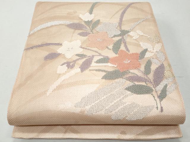 平和屋着物＊夏物 太鼓柄袋帯 桔梗 金銀糸 正絹 逸品 CAAW7022fbの通販