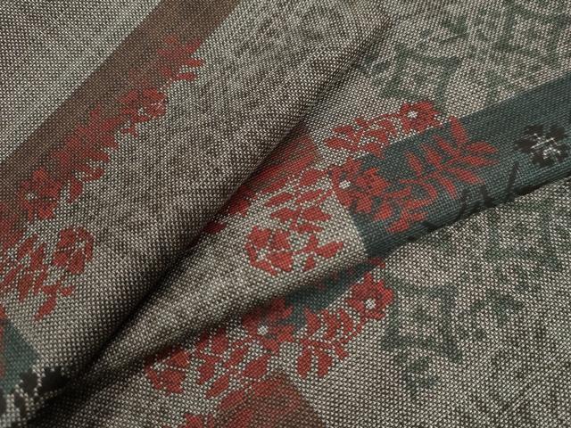 平和屋着物●本場大島紬　9マルキ　短冊吉祥草花文　正絹　逸品　CAAW7207yc