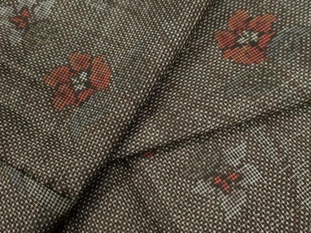 平和屋着物●本場大島紬　9マルキ　花唐草文　正絹　逸品　未使用　CAAW7214yc