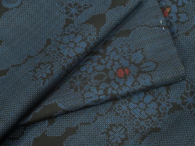 平和屋着物●本場大島紬　7マルキ　雲重ね草花文　正絹　逸品　未使用　CAAW7225yc