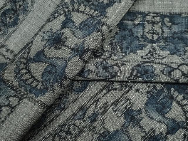 平和屋着物●上質な紬　短冊重ね花鳥文　正絹　逸品　未使用　CAAW7241yc