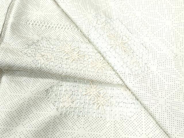 平和屋着物●訪問着　紬地　総刺繍　麻の葉吉祥文　正絹　逸品　CAAW7245yc