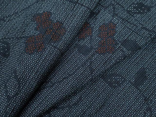 平和屋着物●結城紬　100亀甲　枝花文　正絹　逸品　CAAW7250yc