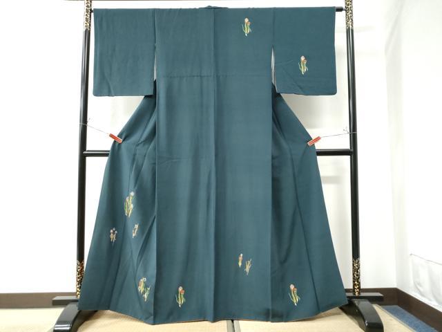 平和屋着物●訪問着　手描き　葵草花文　正絹　逸品　CAAW7263yc