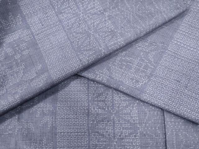 平和屋着物●結城紬　80亀甲　風景麻の葉間道　正絹　逸品　CAAW7266yc