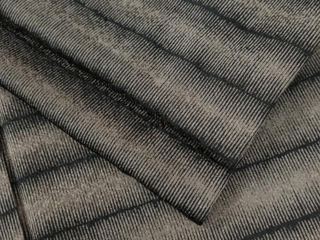 平和屋着物●上質な小紋　縞　黒地　正絹　逸品　CAAW7284yc