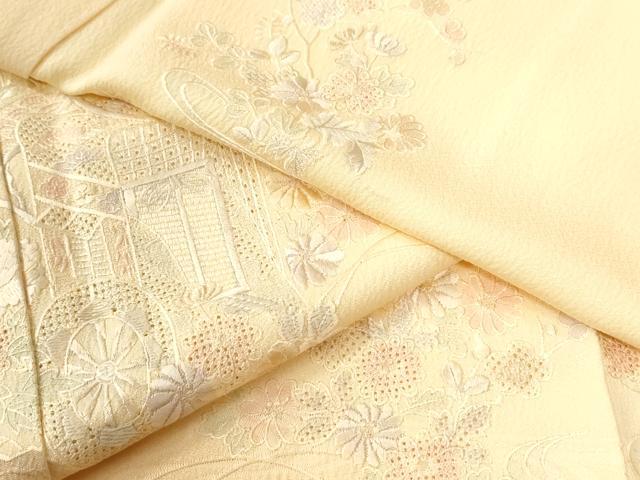 平和屋着物●中国三大刺繍　スワトウ刺繍　総刺繍　訪問着　流水御所車花文　暈し染め　正絹　逸品　未使用　CAAW7299yc