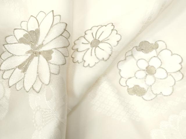 平和屋着物●長襦袢　袷　舞花文　銀彩　正絹　逸品　未使用　CAAW7316yc