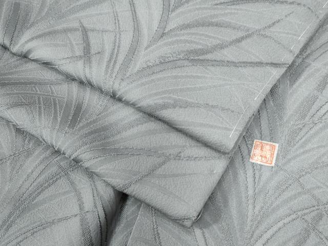 平和屋着物●上質な色無地　作家物　草木地紋　薄鈍色　正絹　逸品　未使用　CAAW7327yc