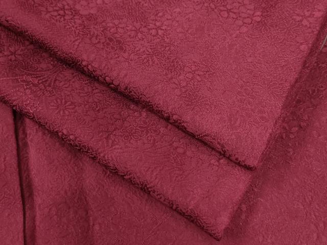 平和屋着物●上質な色無地　草花尽くし地紋　葡萄色　やまと誂製　正絹　逸品　CAAW7378yc