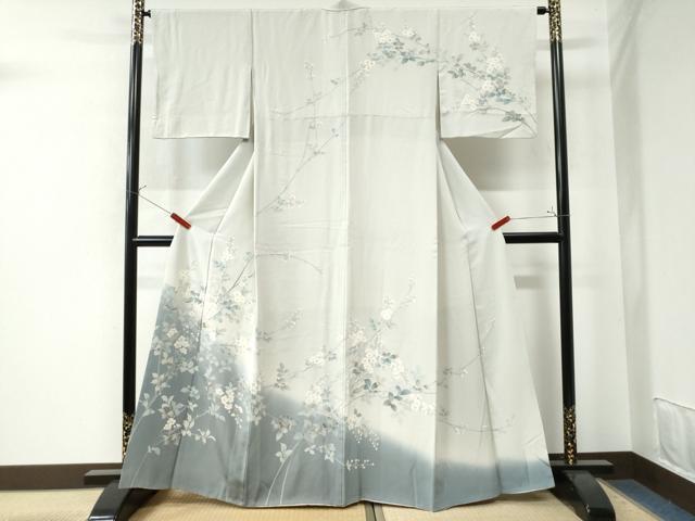 平和屋着物●訪問着　友禅　枝花文　暈し染め　正絹　逸品　CAAW7380yc