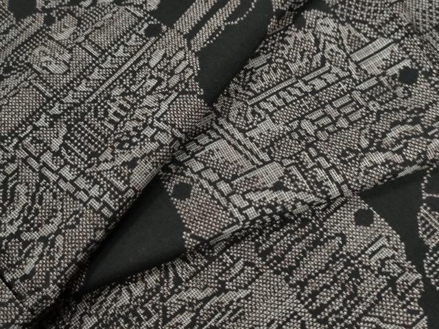 平和屋着物●本場大島紬　9マルキ　雪輪風景文　正絹　逸品　CAAW7384yc