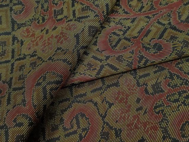 平和屋着物●本場大島紬　更紗花唐草文　正絹　逸品　CAAW7386yc