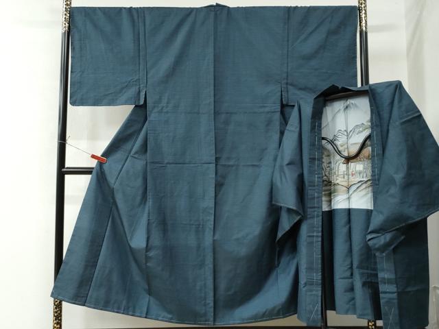 平和屋着物●男性　本場大島紬　アンサンブル　100亀甲　総詰め　正絹　逸品　未使用　CAAW7390yc