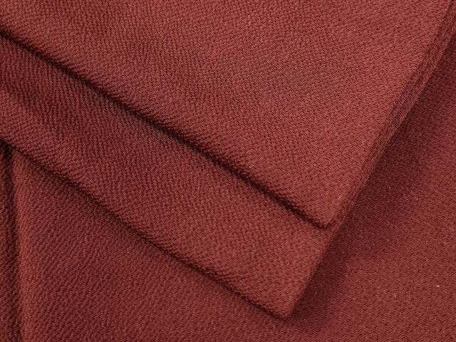 平和屋着物●上質な色無地　蘇芳色　鬼しぼ縮緬　正絹　逸品　CAAW7392yc