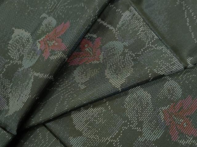 平和屋着物●本場大島紬　麻の葉枝花文　正絹　逸品　CAAW7393yc