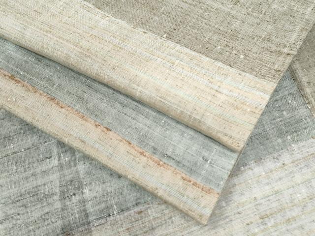 平和屋着物●上質な紬　横段文　胴抜き仕立て　正絹　逸品　CAAW7398yc